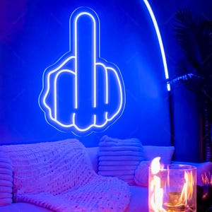 Middle Finger Custom Neon Sign Lights Decor Game Room Wall, Decor Home ...