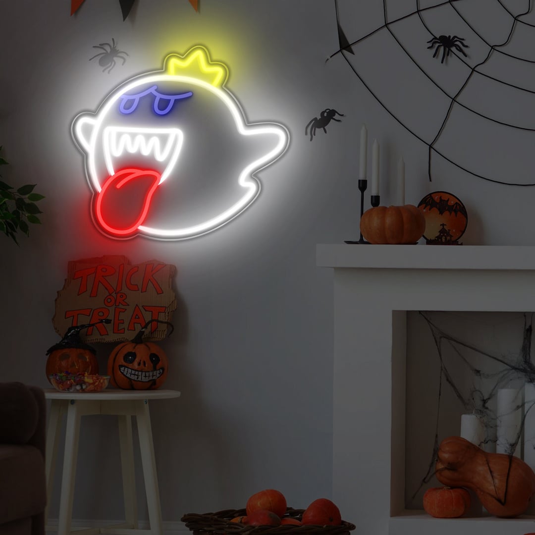 King Boo Neon Sign,anime Neon Sign,baby Room Night Light,wall Neon ...