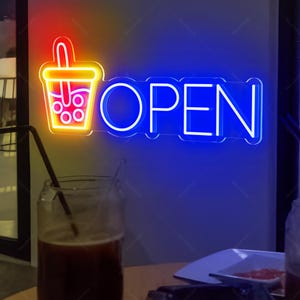 Boba Tea Open Sign|open Bubble Tea Neon Sign|open Milk Tea Neon Sign ...