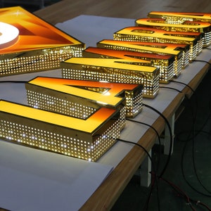 Gold Logo Sign for Business Luxury Letter Sign,3d Logo Sign,led Channel ...