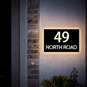 LED House Number Sign,metal Address Light Box,led House Number, Street ...