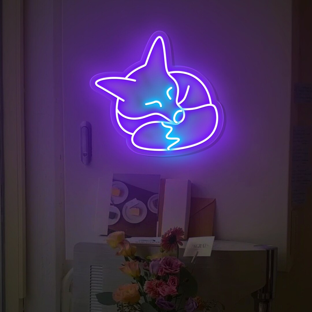 Fox Neon Sign / Sleeping Fox Light up Sign / Fox Led Light / Animal ...