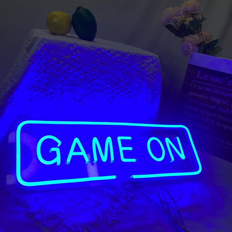 GAME ON Neon Sign Custom Size and Color Neon Lights Decor Game | Etsy