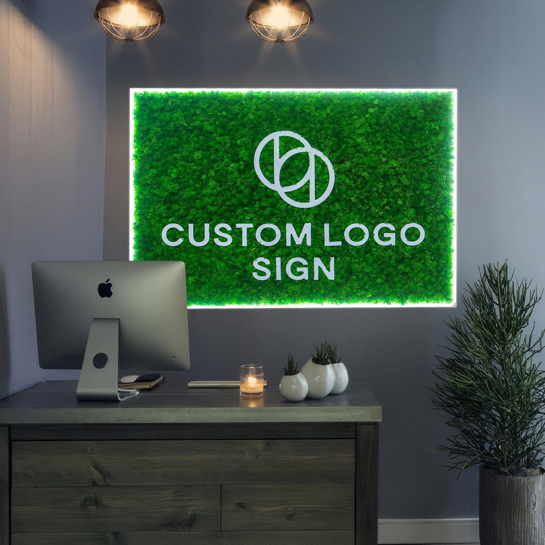 Moss Logo,wall Moss Office Sign,moss Sign,moss Wall Art Sign,moss Wall ...