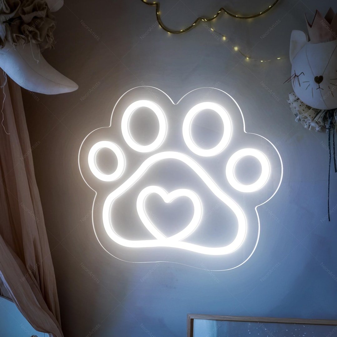 Paw Print Neon Sign for Wall Decor,neon for Bar, Cafes,birthday Gifts ...