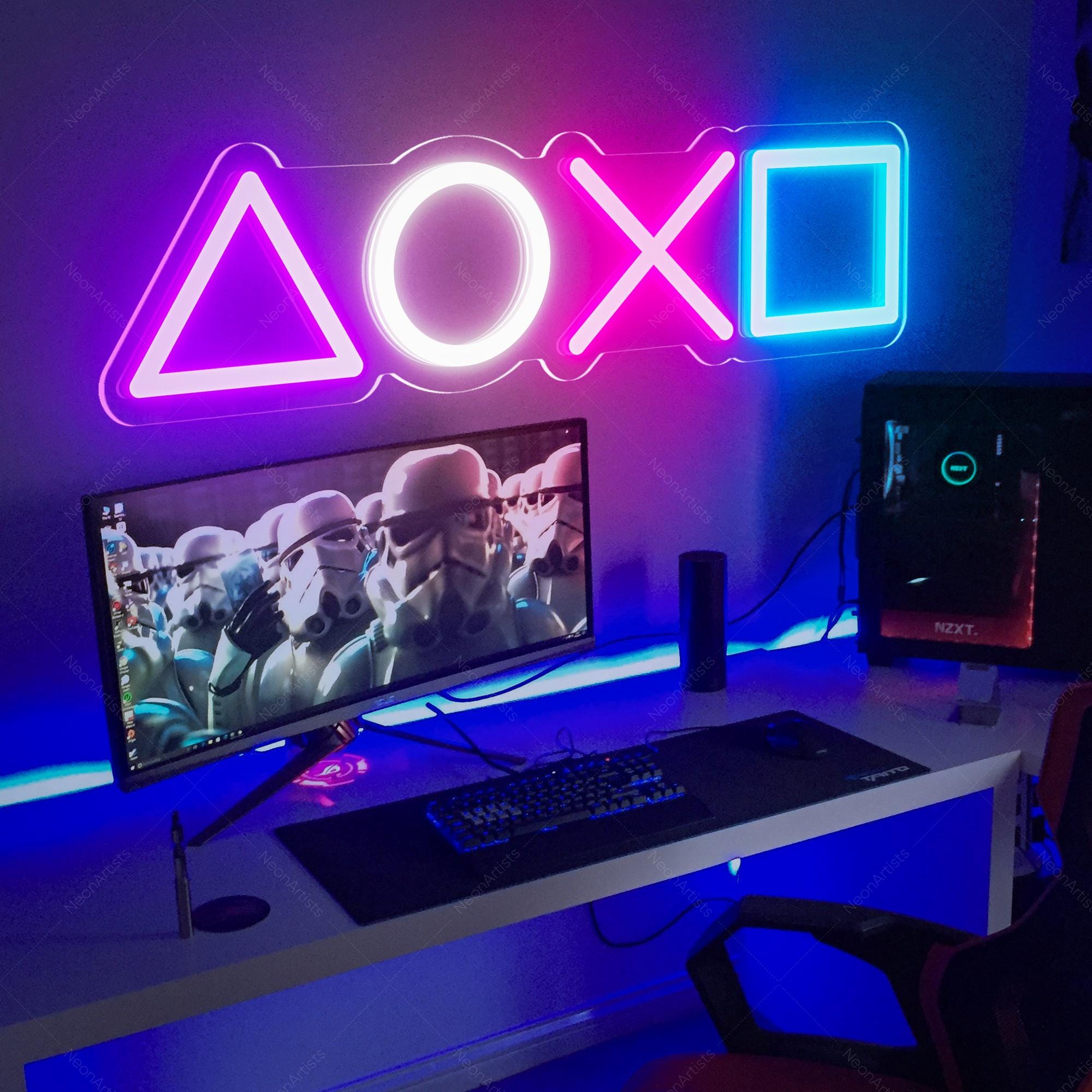 Playstation Neon Led Sign| Custom Neon Sign |neon Sign |game Room Decor ...