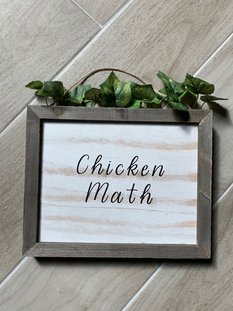 Chicken Sign, Chicken Math Sign, Wood Sign, Home Decor Sign - Etsy