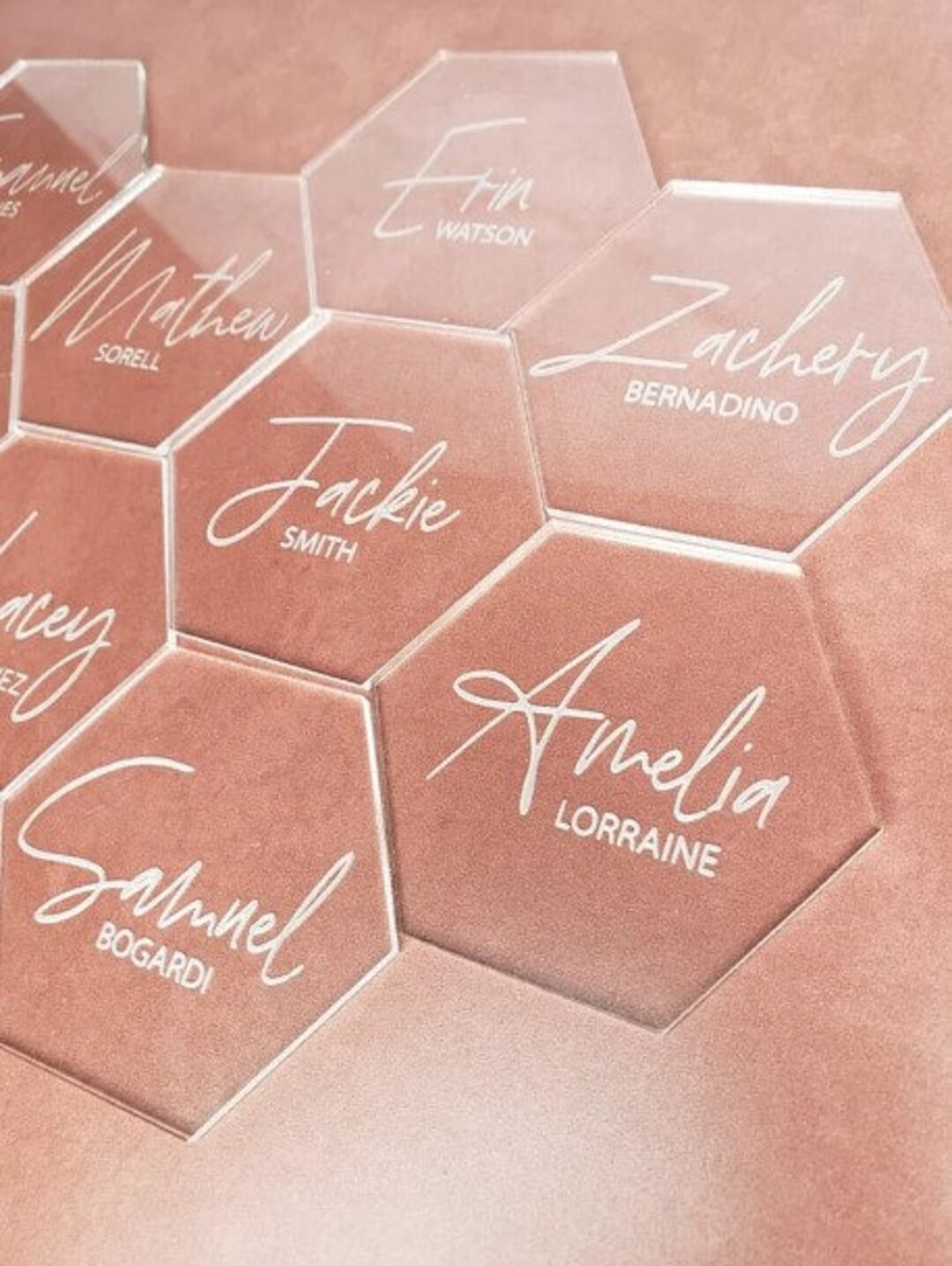 Acrylic Place Cards Hexagon - Etsy