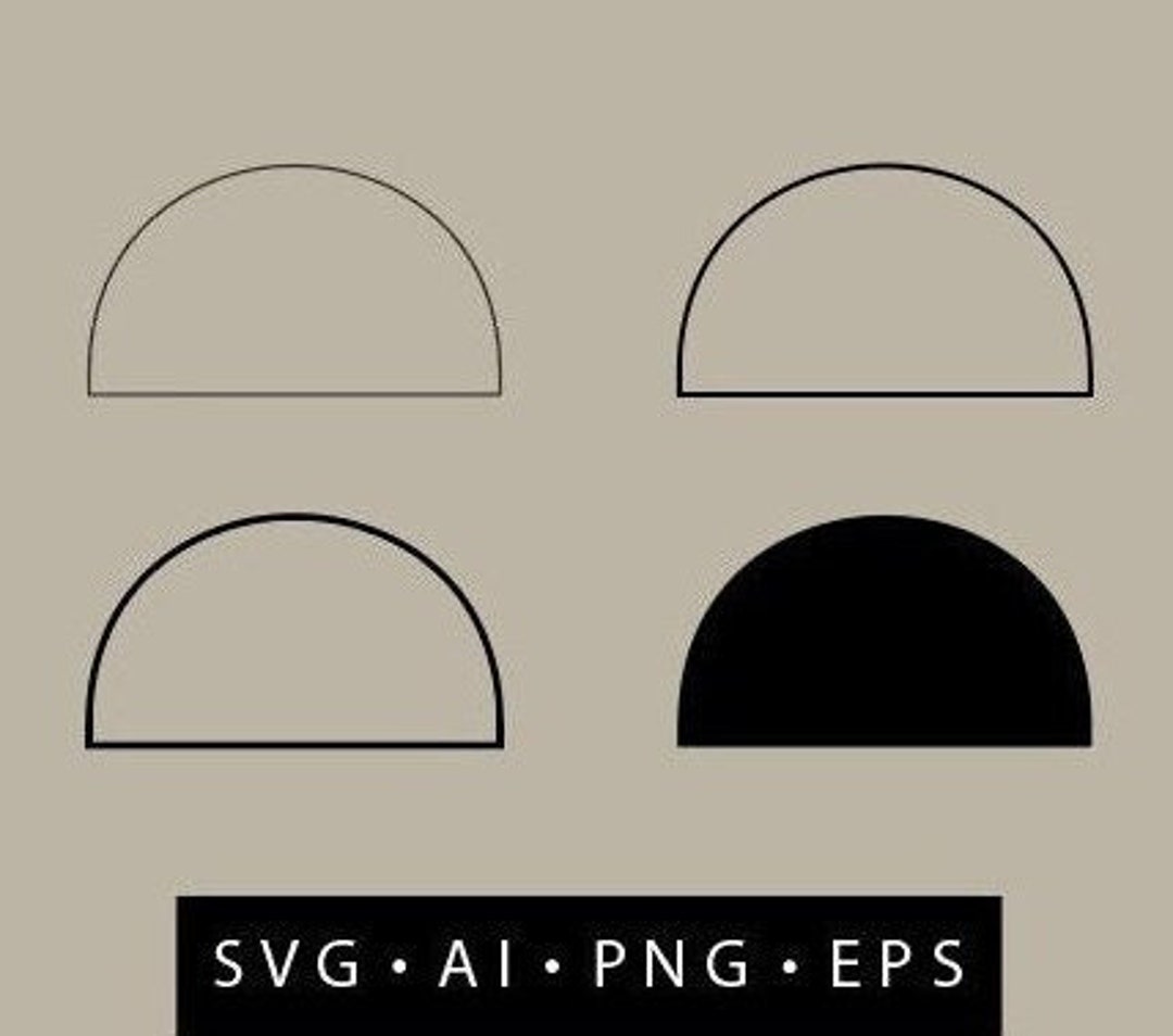 Half Circle SVG Cut File, Commercial Use - Etsy