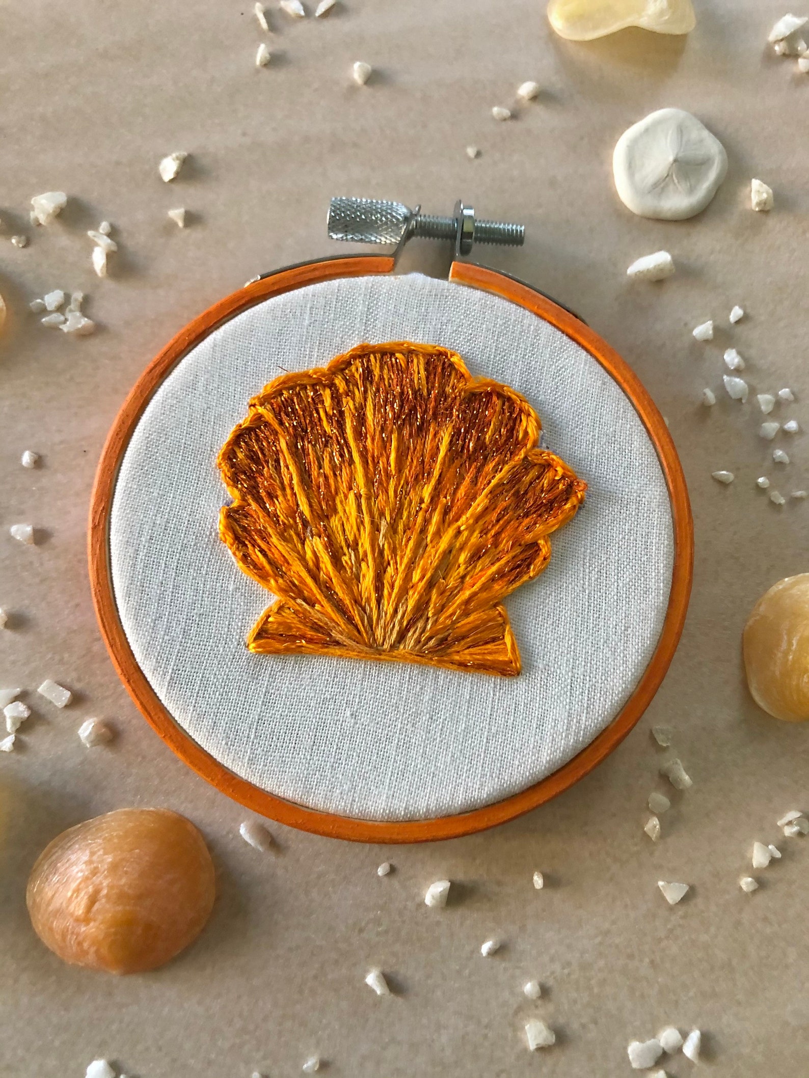 Orange Shimmery Embroidered Mermaids Sea Shell - Etsy