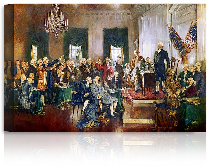 Signing of the Constitution of the United States by Howard Christy 18x24 Print Displaying the ...