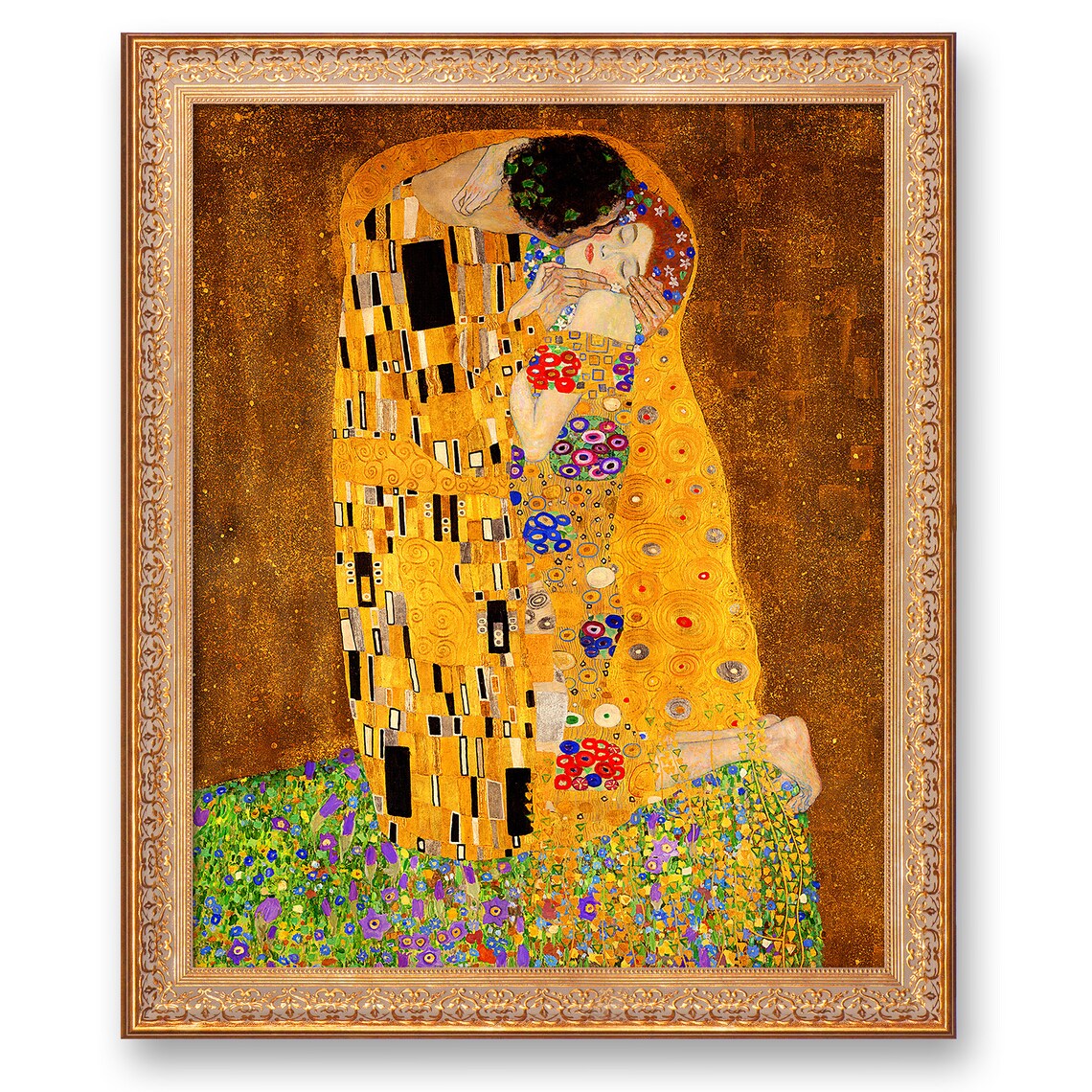 The Kiss by Gustav Klimt. the World Classic Art Reproductions, Giclee ...