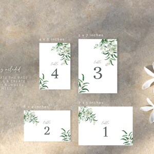 Table Numbers Template Eucalyptus Printable Boho Wedding - Etsy