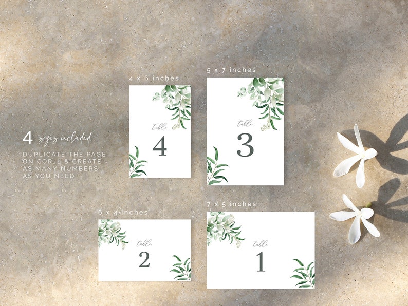 Table Numbers Template Eucalyptus Printable Boho Wedding - Etsy