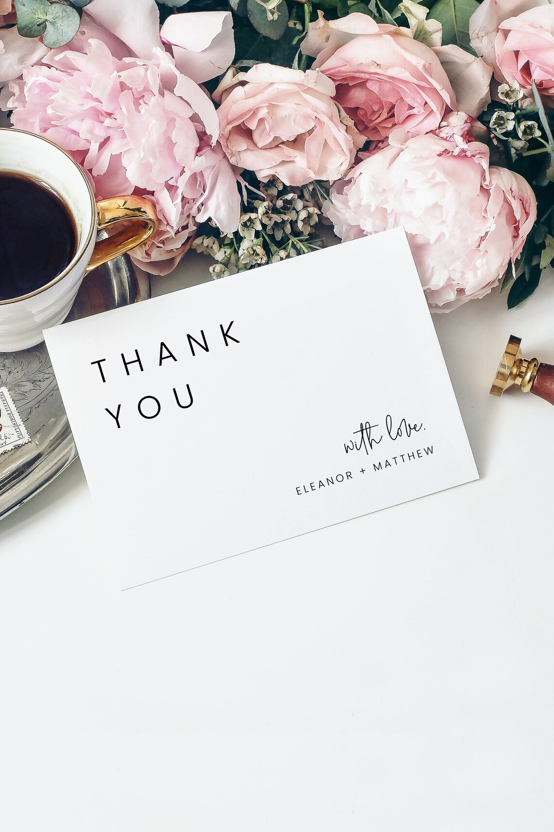 Thank You Card Template Modern Minimalist Printable Thank - Etsy