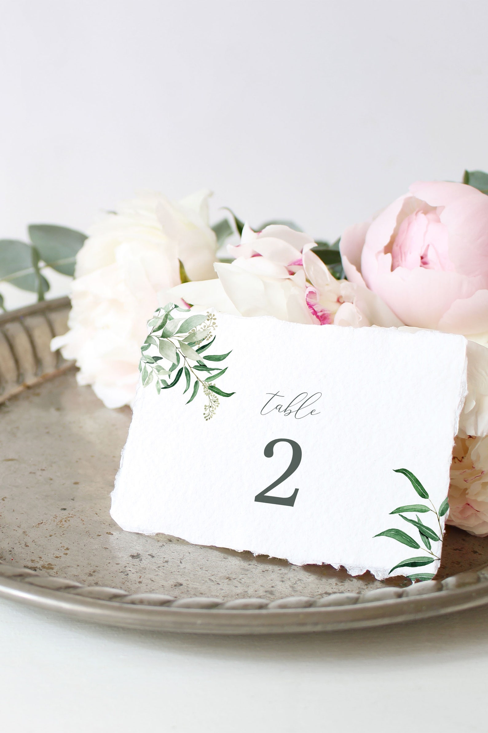 Table Numbers Template Eucalyptus Printable Boho Wedding - Etsy