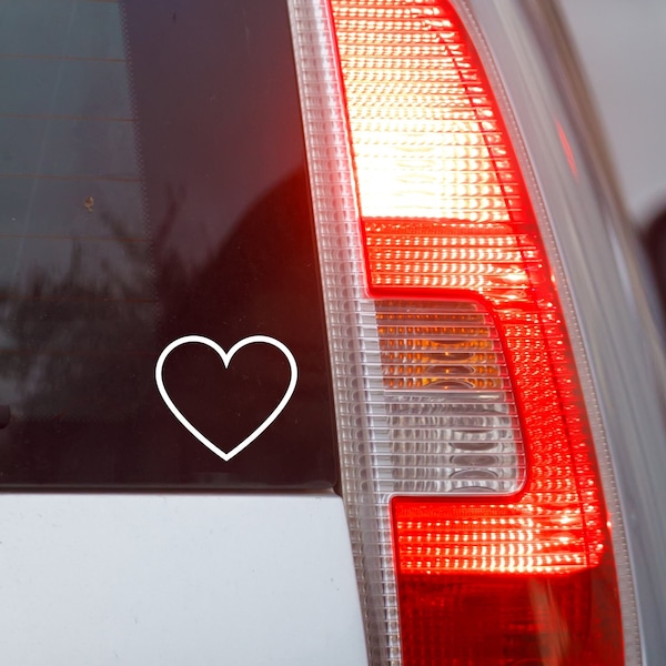 Black Outline Heart Decal - Etsy