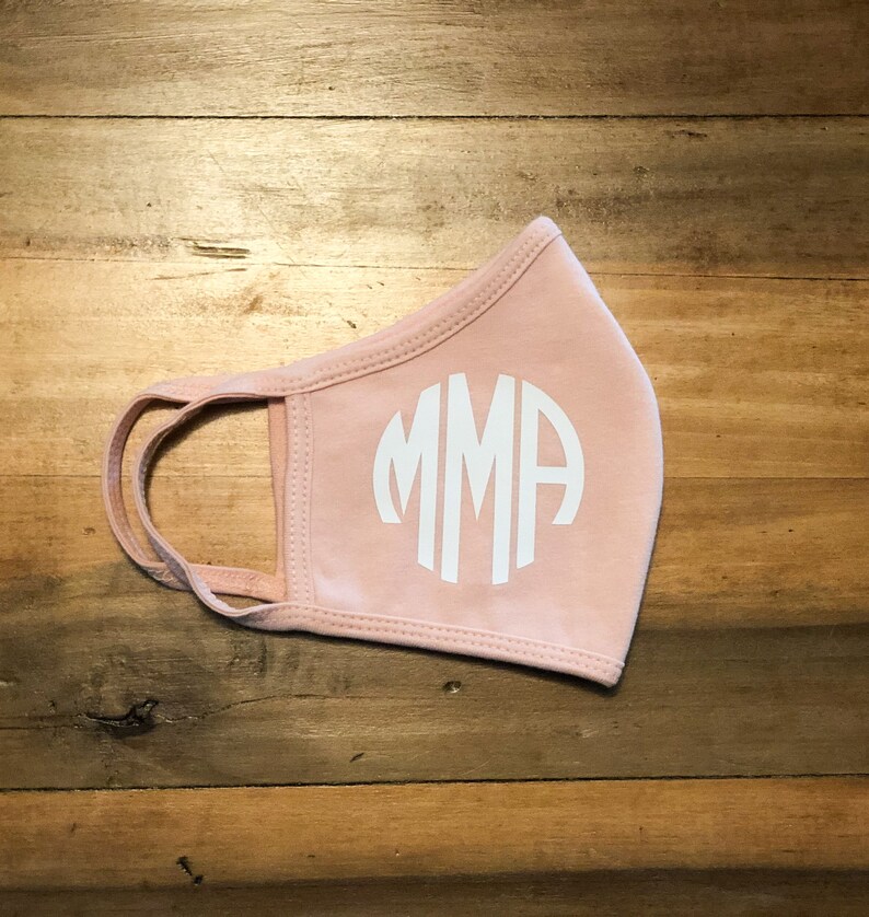Pink Personalized Monogram Face Mask - Etsy