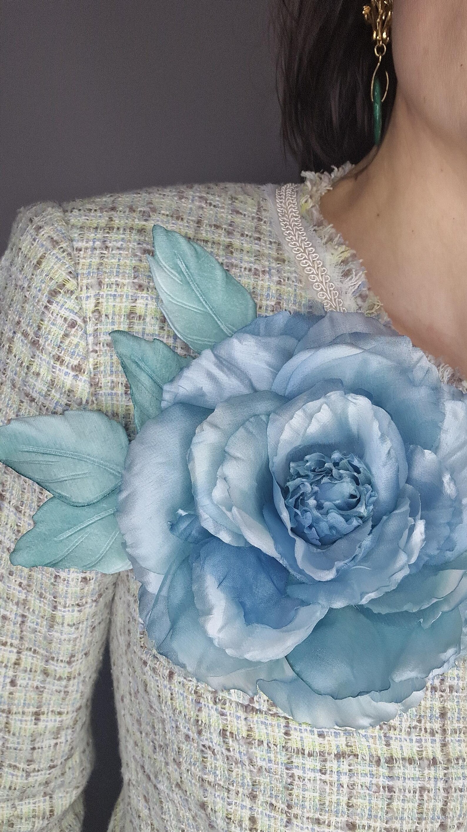Handmade Silk Rose Brooch – Custom Colors, 3D Hand-painted, Magnetic ...