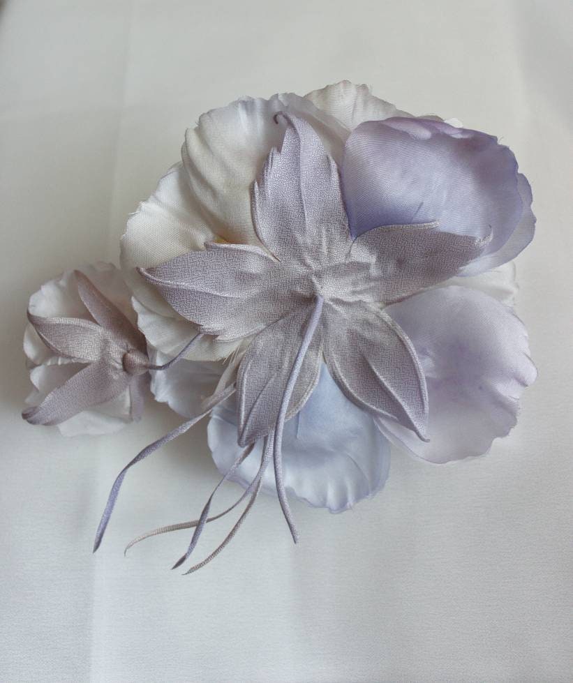 Ivory Rose Brooch, Pure Silk Flower, Bridal Floral Corsage Pin, Wedding ...