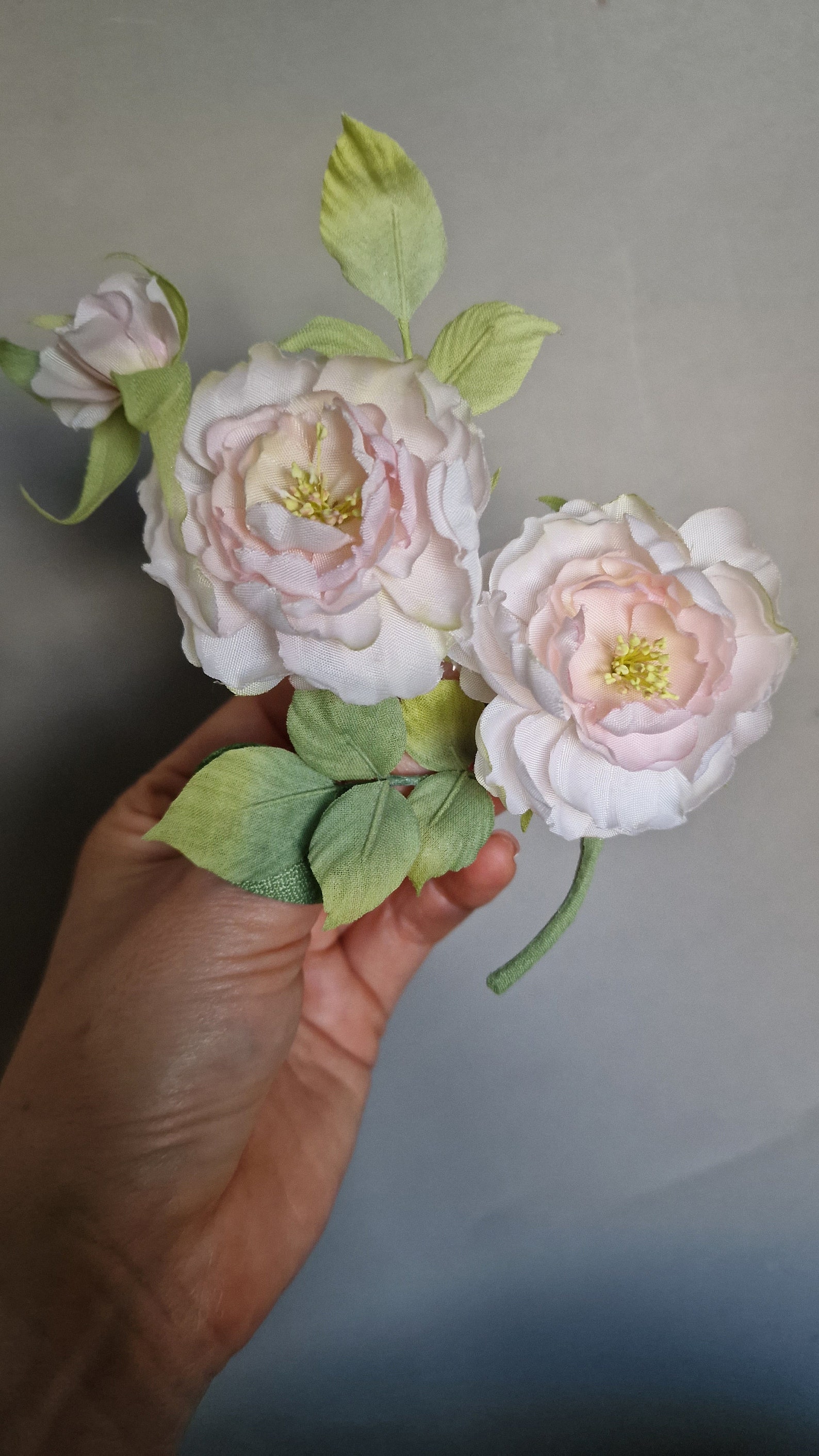 Rose Flower Brooch, Pale Pink Roses Pin, Bride Floral Accessory ...