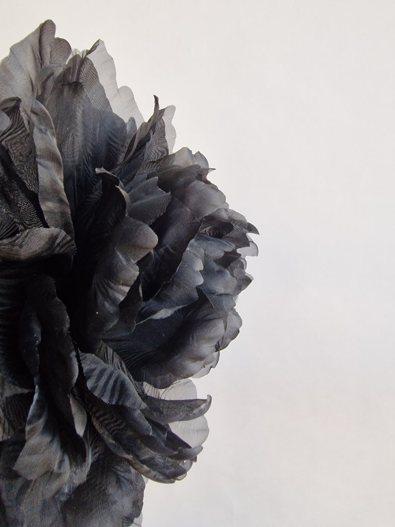 Extra Large Black Flower Brooch Set of 2, Statement Floral Brooch for ...