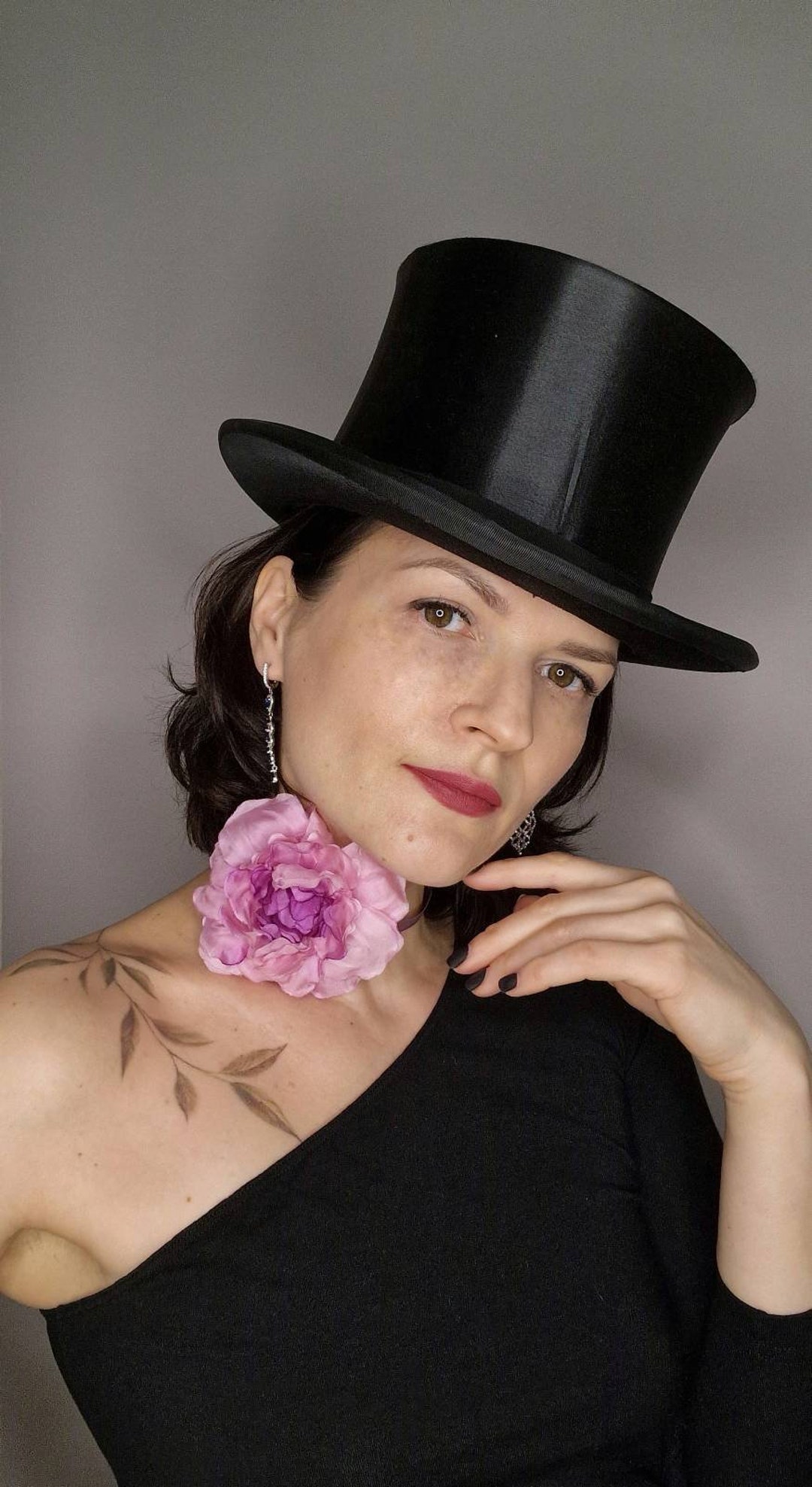 Pink Flower Choker Necklace for Woman, Dusty Rose Wedding Wrist Corsage ...