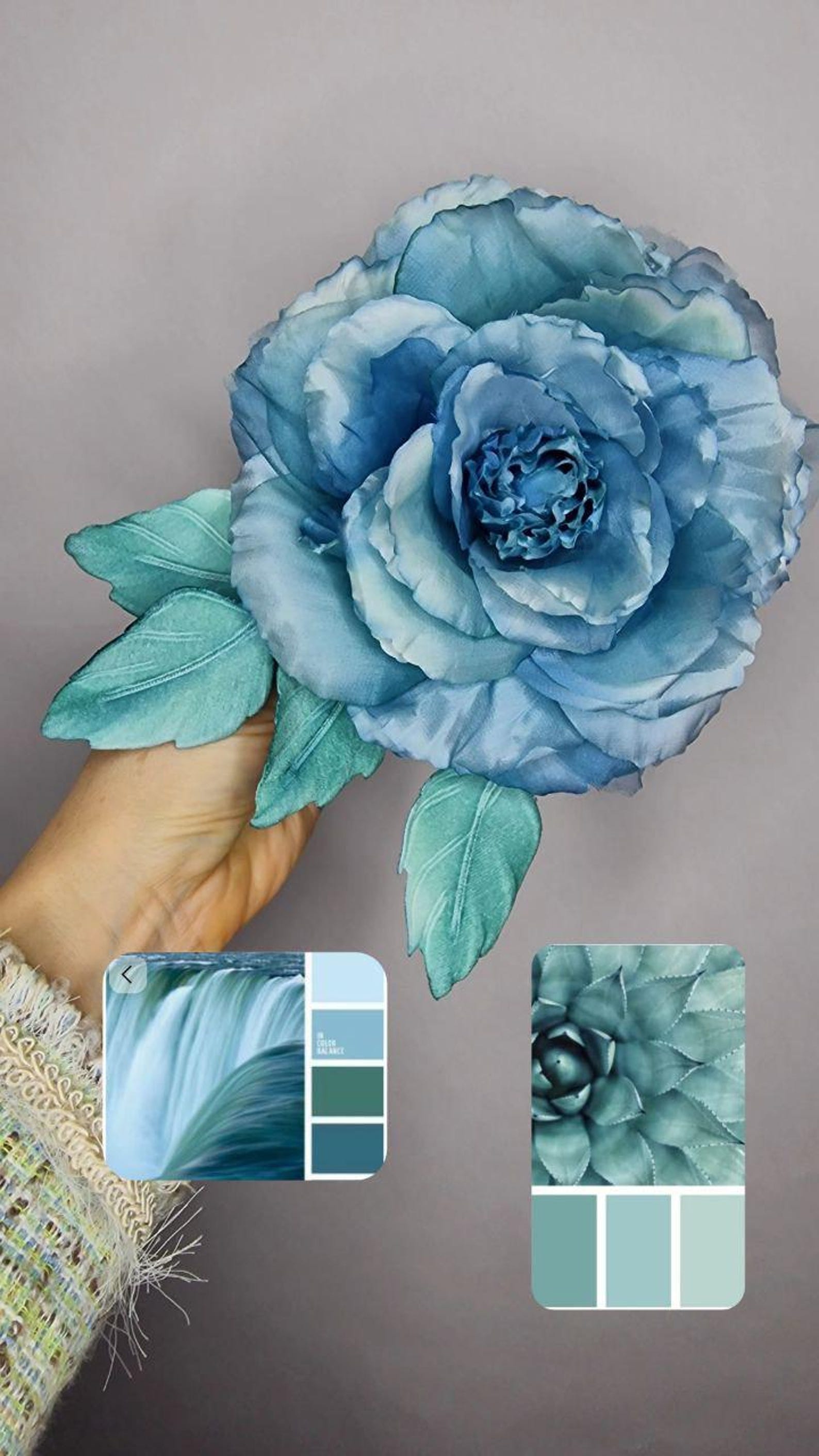 Handmade Silk Rose Brooch – Custom Colors, 3D Hand-painted, Magnetic ...