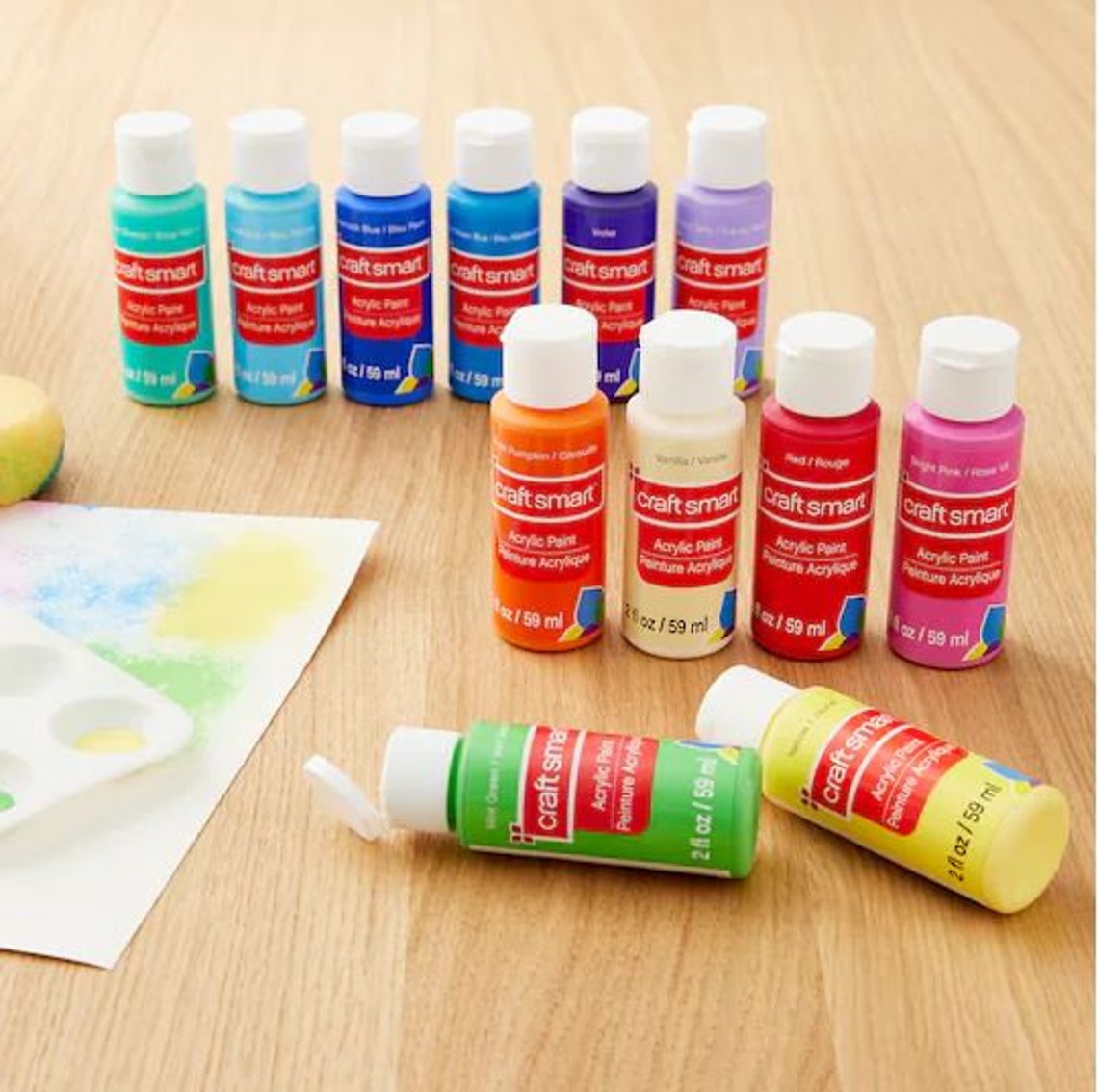 12 Colour Bright Acrylic Paint Value Pack by Craft Smart - Etsy