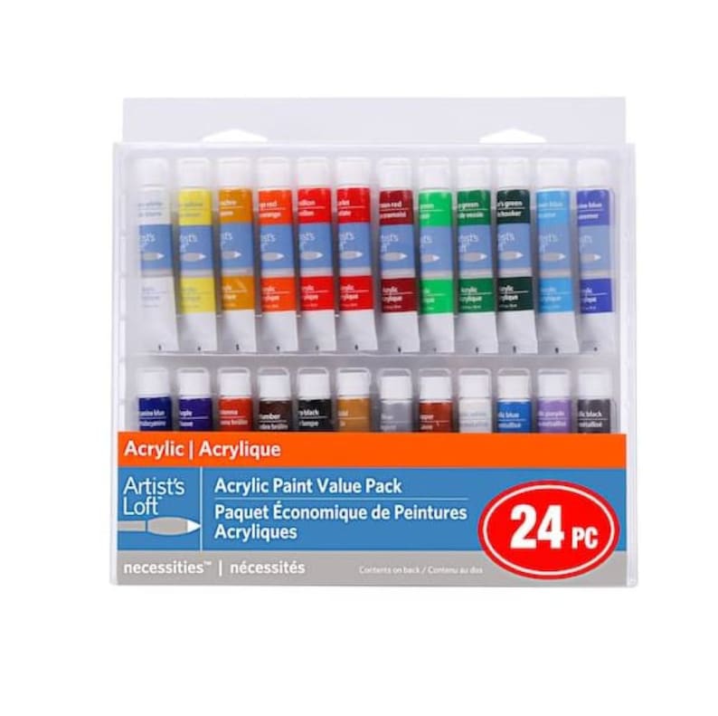 Necessities 24 Colour Acrylic Paint Value Pack by Artist's Loft (12 Ml ...