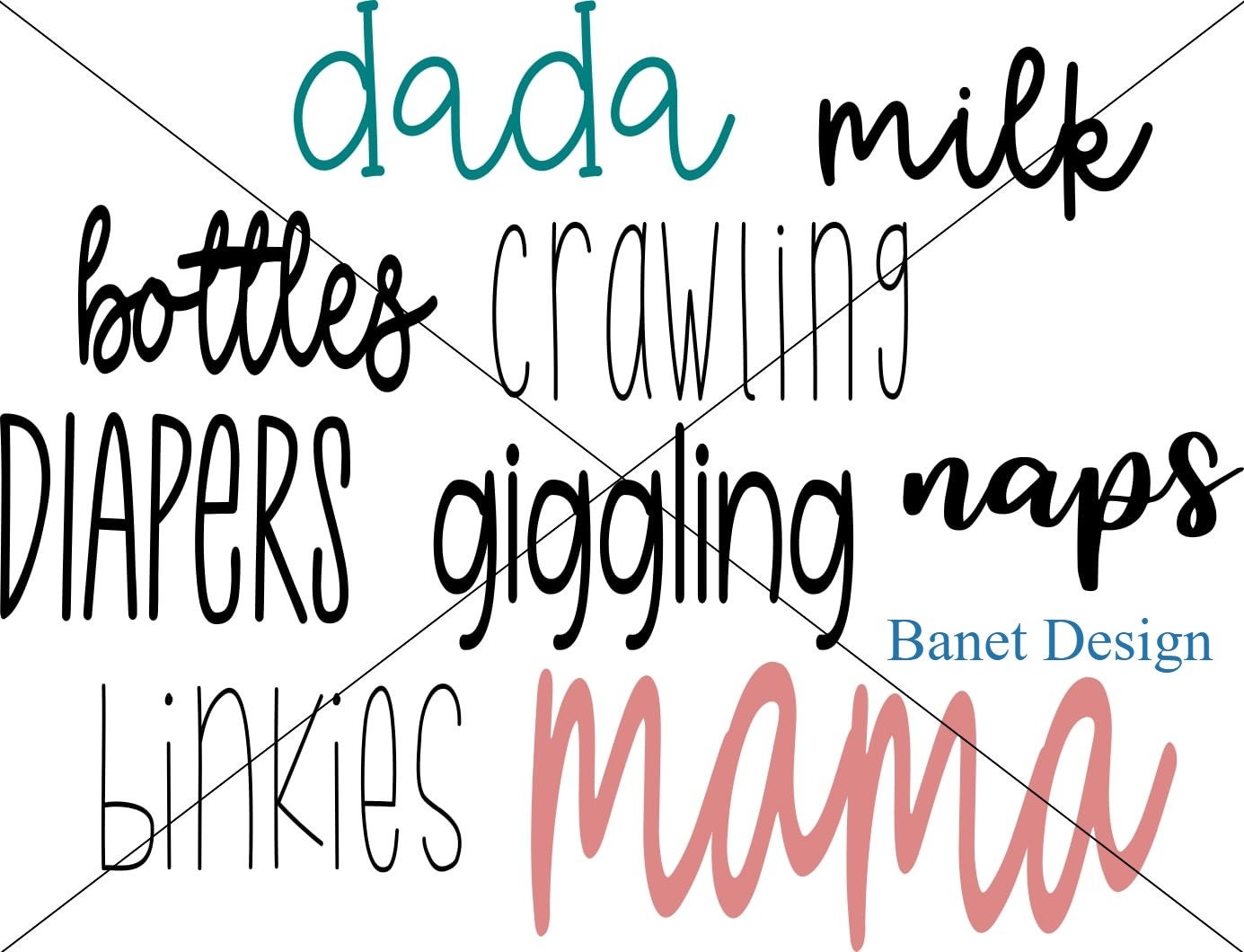 Baby Words Svg, Cricut Svg, Silhouette Svg, Cut File, Baby Cut File - Etsy