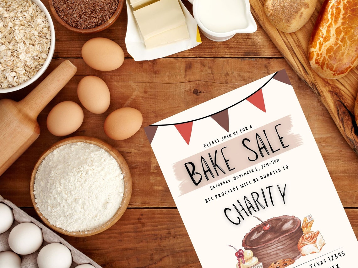 Bake Sale Flyer Bake Sale Invitation Charity Fundraising File ...