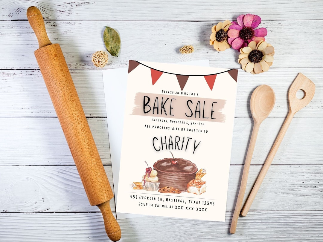 Bake Sale Flyer Bake Sale Invitation Charity Fundraising File ...