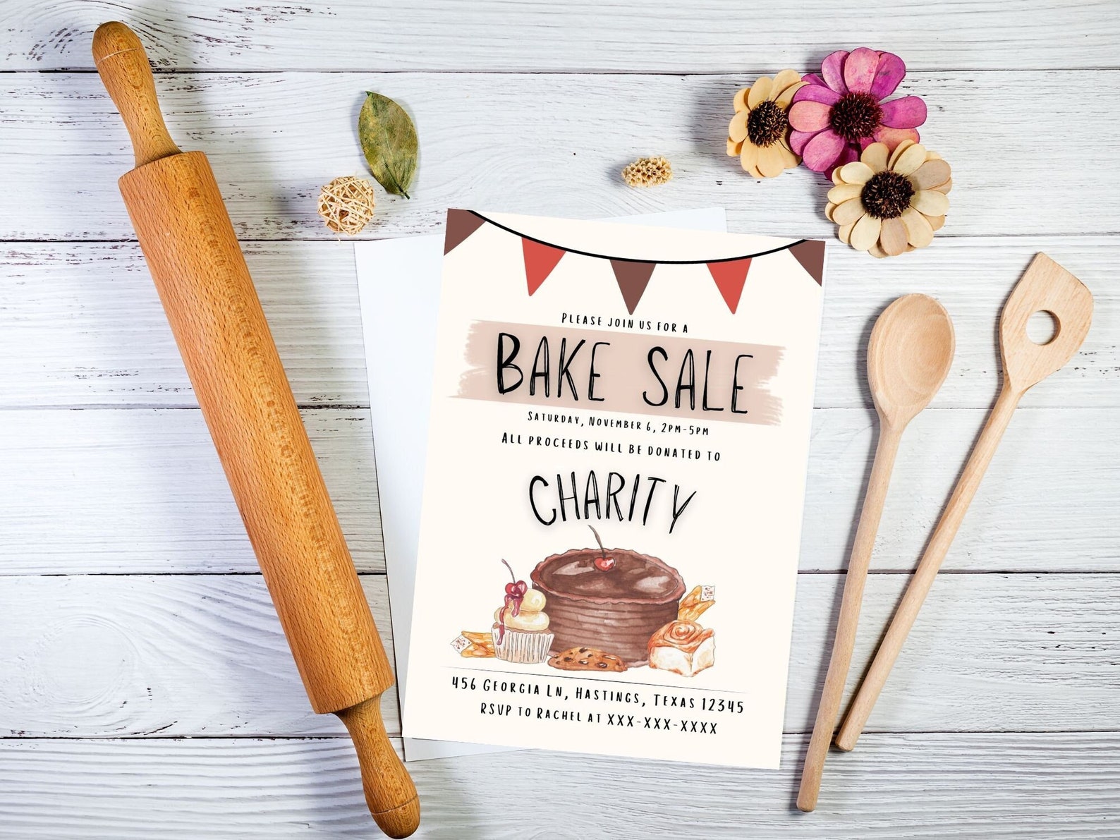 Bake Sale Flyer Bake Sale Invitation Charity Fundraising File ...