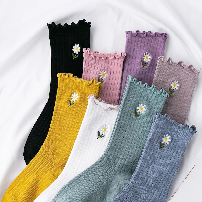 Embroidered Socks - Etsy