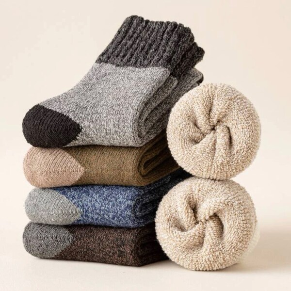 Grey Wool Socks Etsy