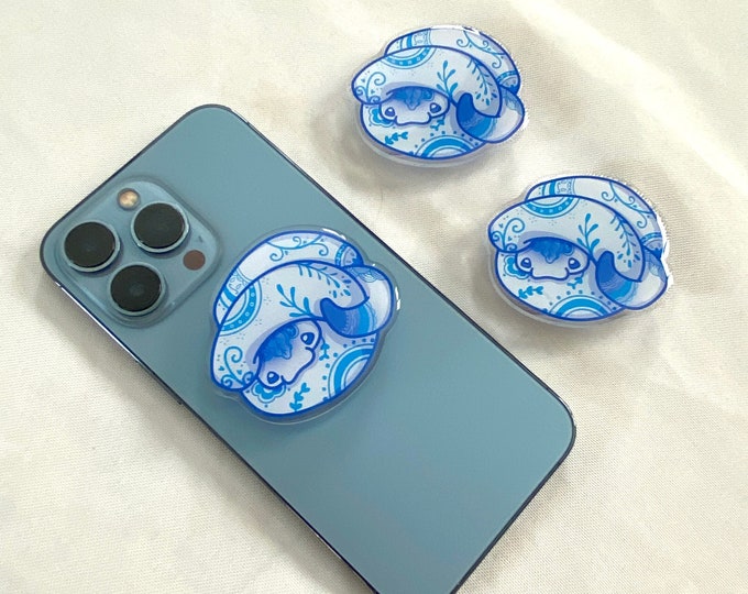 Porcelain Snake Phone Grip | Ball Python Phone Grip | Kawaii Phone Grip ...