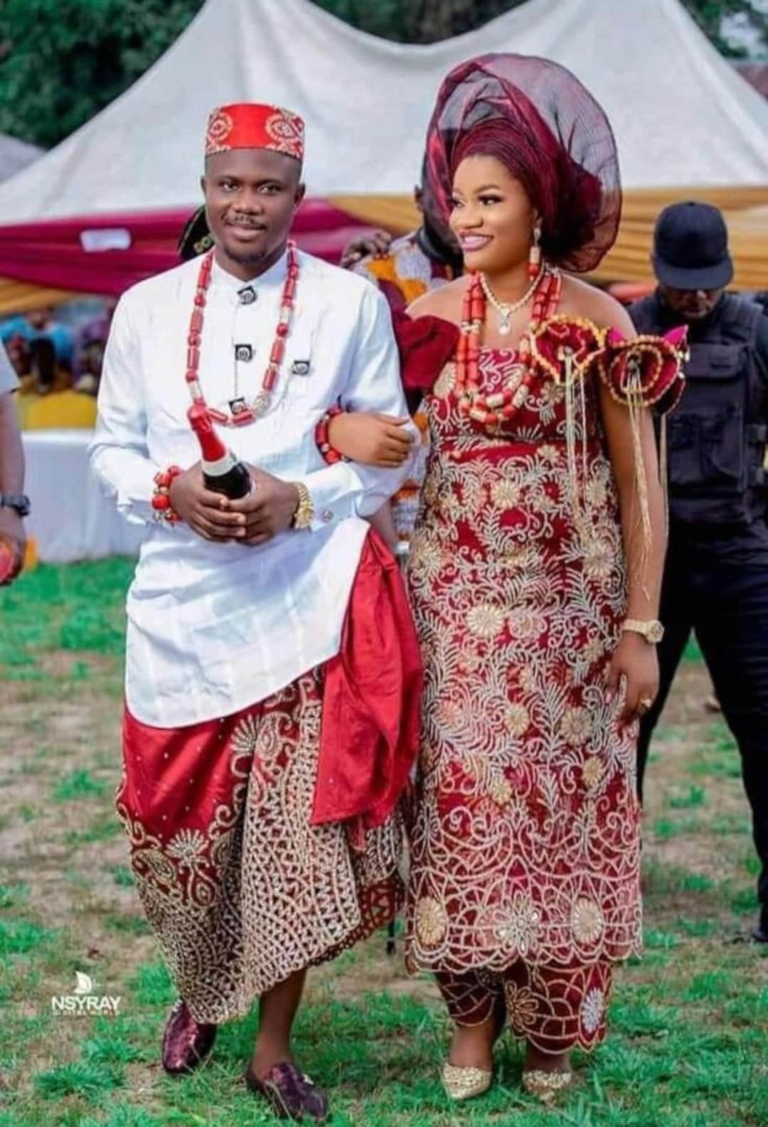 Igbo Traditional Wedding Outfits, Igbo George Wears, Couples Wedding Outfits, Nigerian Couple's ...