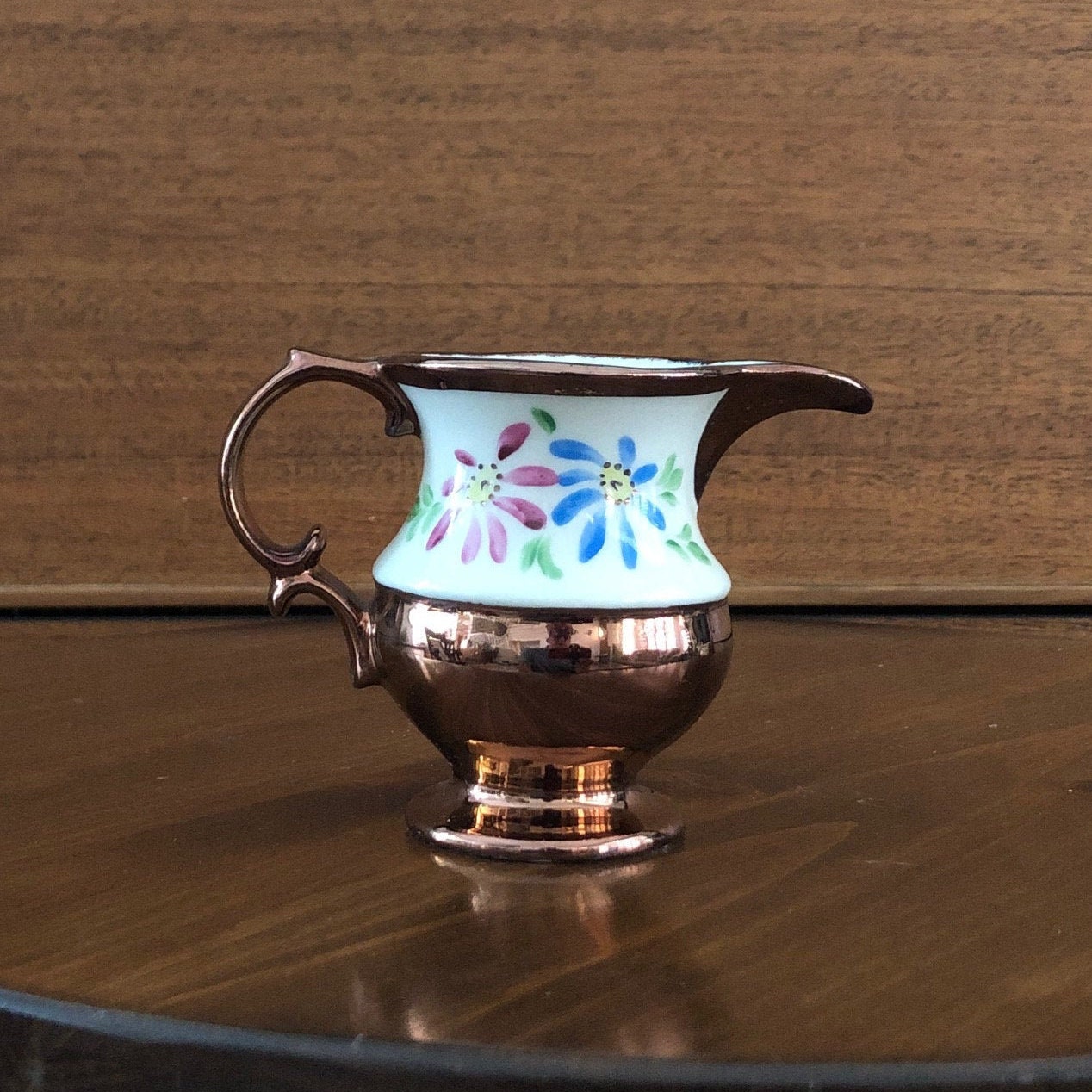 Vintage Lusterware Copper Creamer W Flowers - Etsy UK