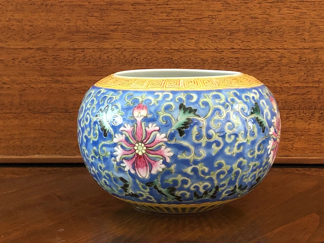 Pink Flower Water Pot - Blue - Etsy