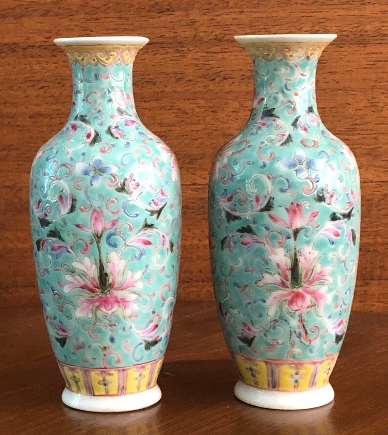 Petite Robin Egg Blue Vases (pair) - Etsy