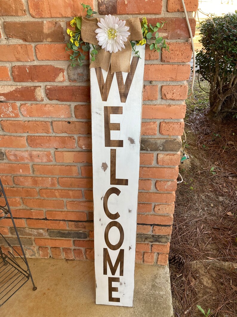 White Welcome Porch Sign - Etsy