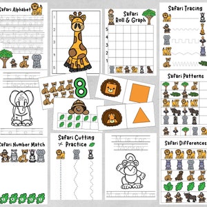 Preschool Activities - Printable - Safari - Homeschool - Teacher ...