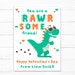 Dinosaur Valentine Editable Printable School Valentine - Etsy