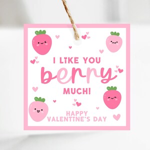 Valentine's Day Gift Tags - Berry - Printable - School Valentines ...