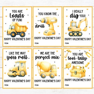 Construction Valentine Cards - Printable - Dump Truck - Class ...