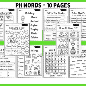 Printable Worksheets - Diagraphs - Beginning Sounds - First Grade ...