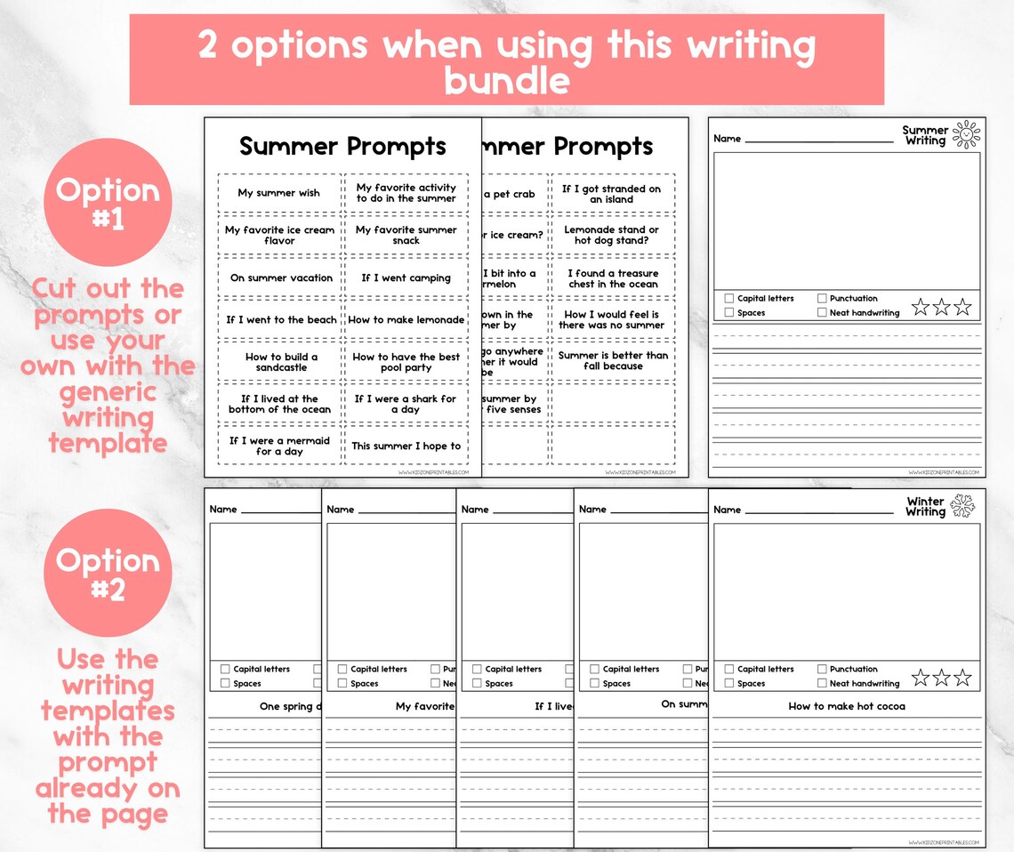 Writing Prompt Bundle - Printable - Writing Journal - Seasonal Writing ...