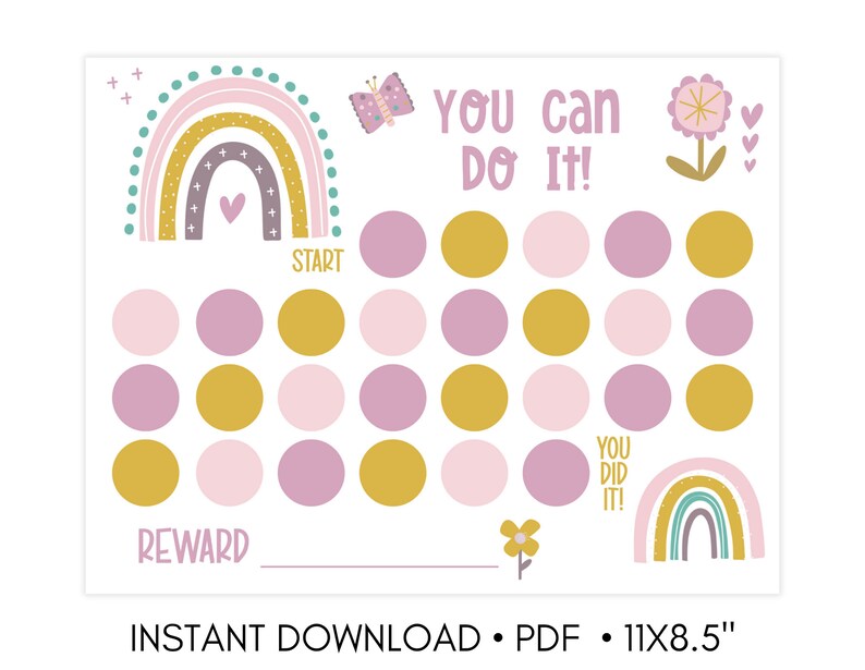 Reward Chart Rainbow Chore Chart Behavior Chart Potty - Etsy