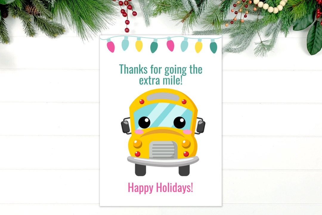 Bus Driver Tag - Christmas - Printable - Instant Download - Thank You ...